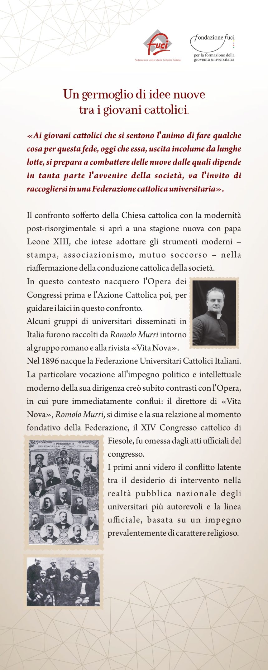 Una mostra itinerante per i 125 anni - Fondazione Fuci